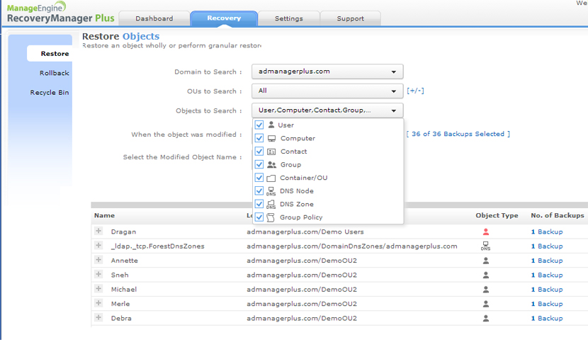 RecoveryManager Plus - Présentation